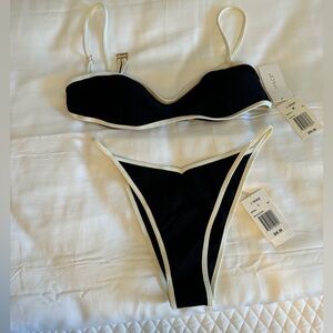 l*space | Swim | Nwt Lspace Selena Bikini Black White Cream Swimsuit ...